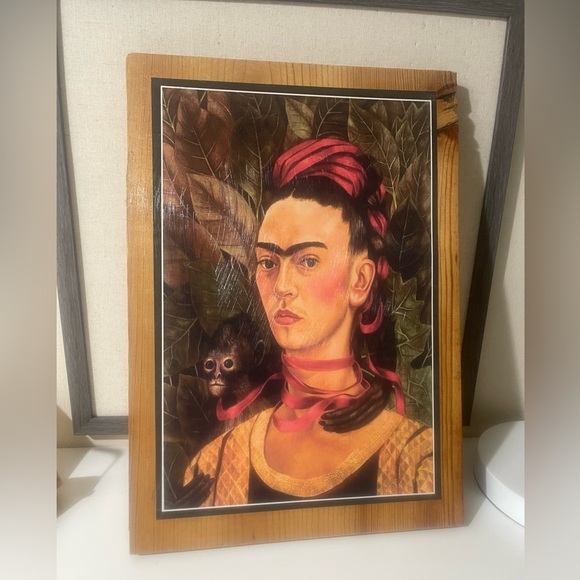No Brand | Wall Decor | Frida Kahlo Self Portrait Wooden Wall Art ...